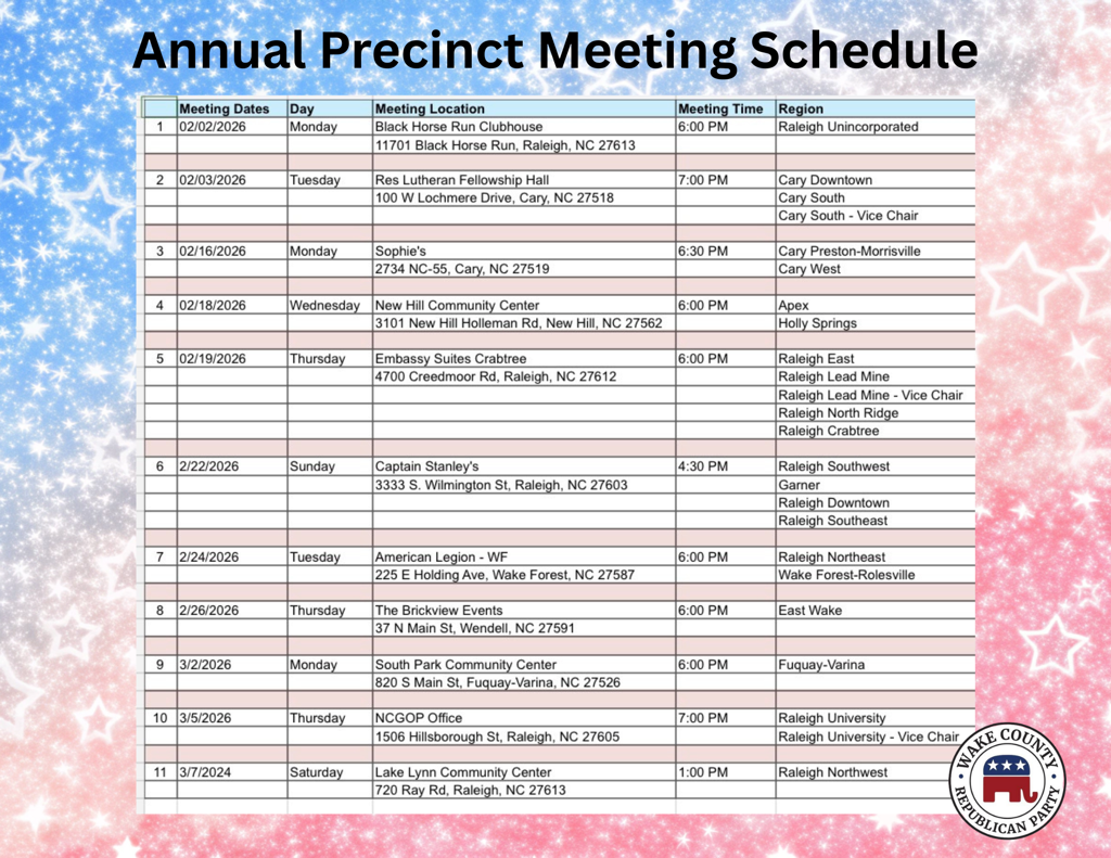 Upcoming Primary Election Information - Wake County Republican Party
